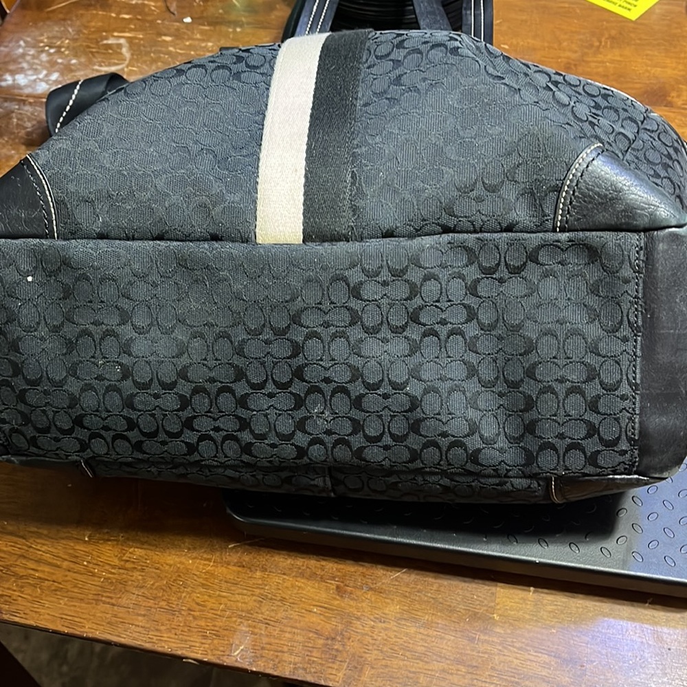 Coach F13813 Voyager Tote Black Canvas & Leather - Gem